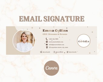 Business Email Signature Email Canva Editable Template Gmail Email ...
