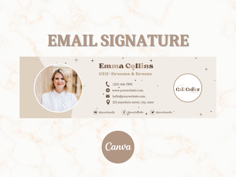 Email Signature Template Canva - Editable Email - Small Business Email ...