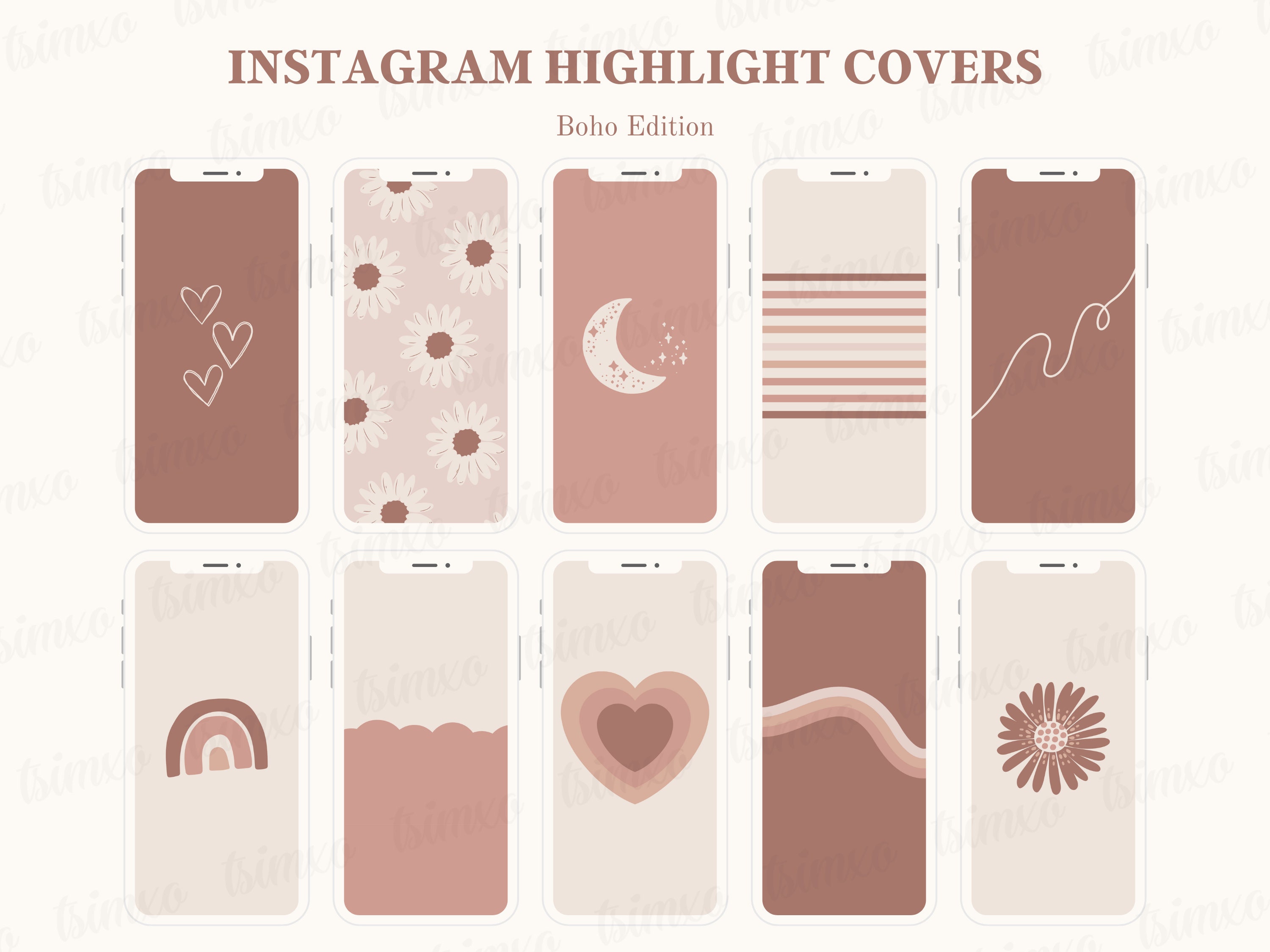 Insta Stories Covers Icons Boho Pink Floral IG Highlight Icon Aesthetic ...