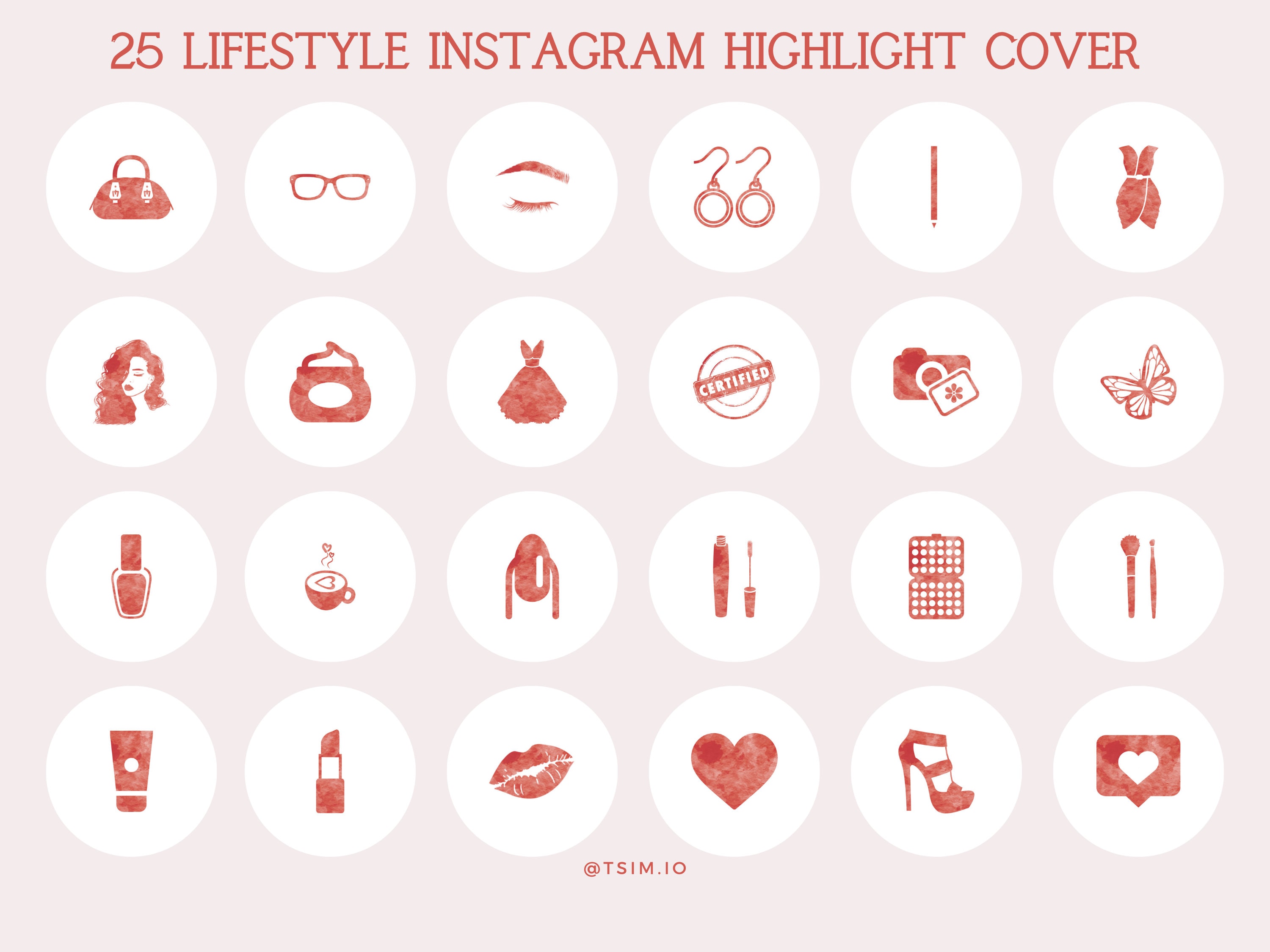 Red Instagram Highlight Covers Lifestyle Coaches Makeup Nail Tech ...