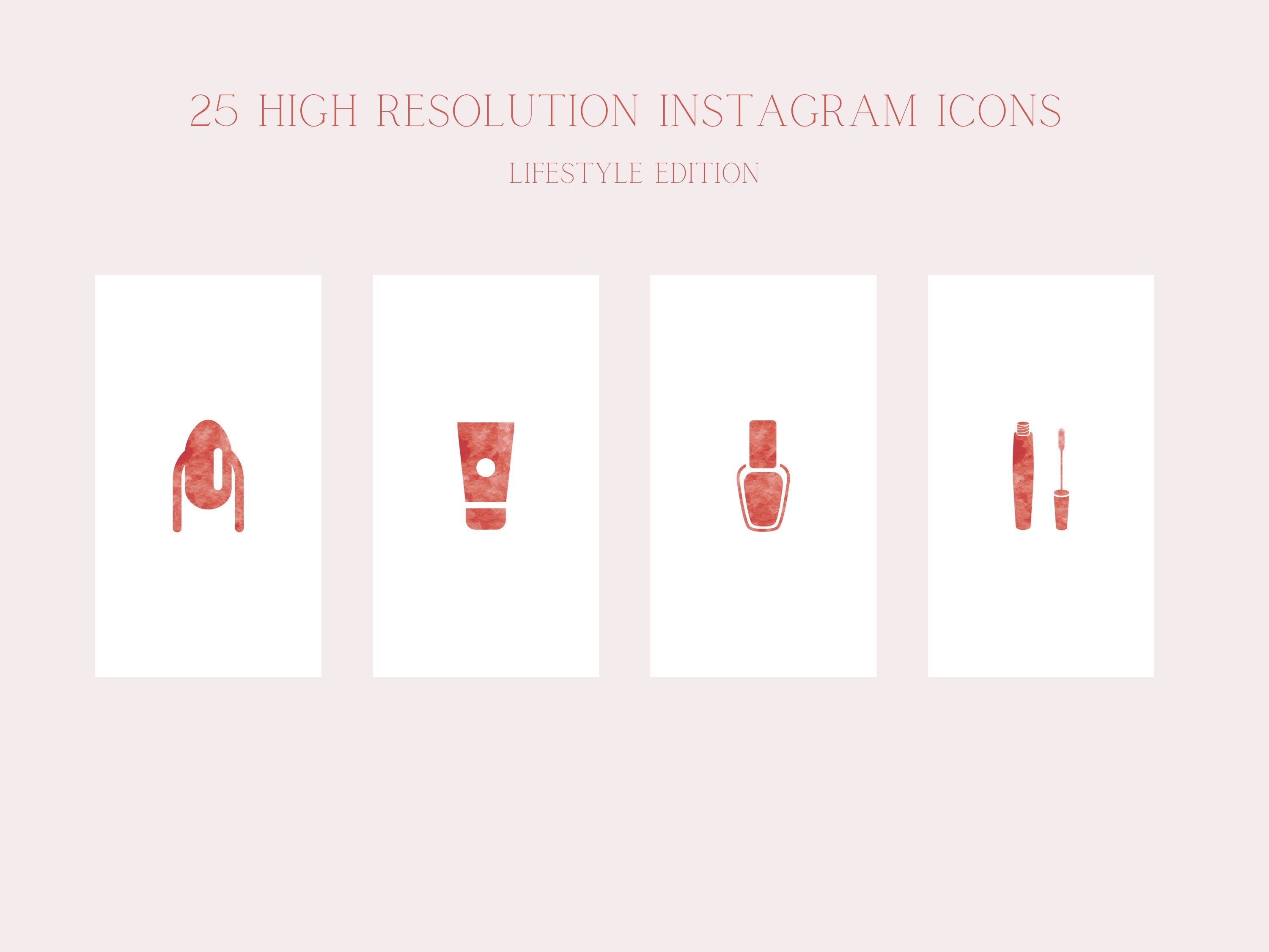 Red Instagram Highlight Covers Lifestyle Coaches Makeup Nail Tech ...