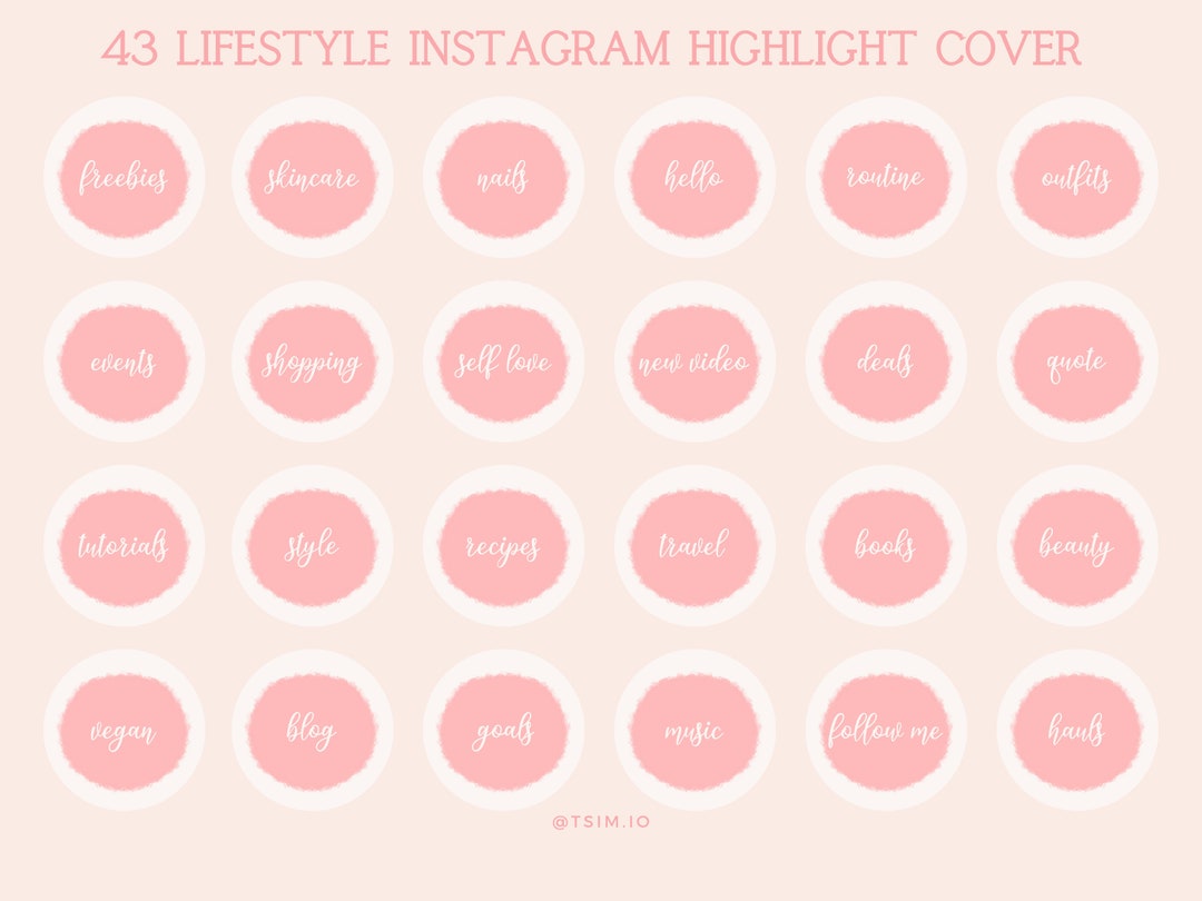 Pink Calligraphy Instagram Highlight Covers Influencers Text Instagram ...