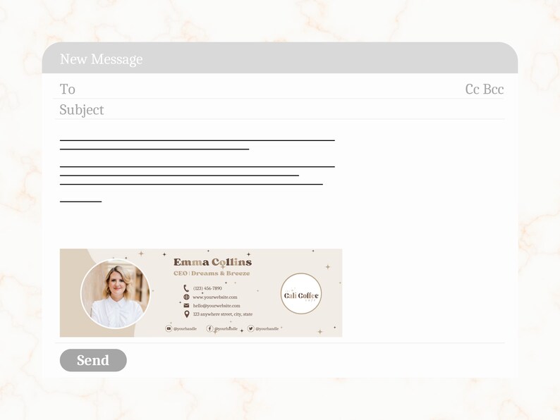 Email Signature Template Canva - Editable Email - Small Business Email ...