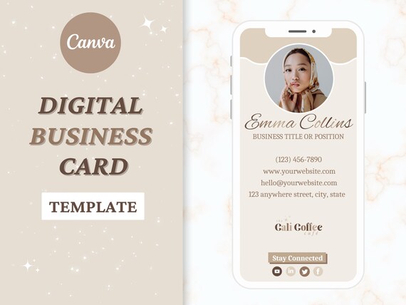 Digital Business Card Template Card Template Editable - Etsy