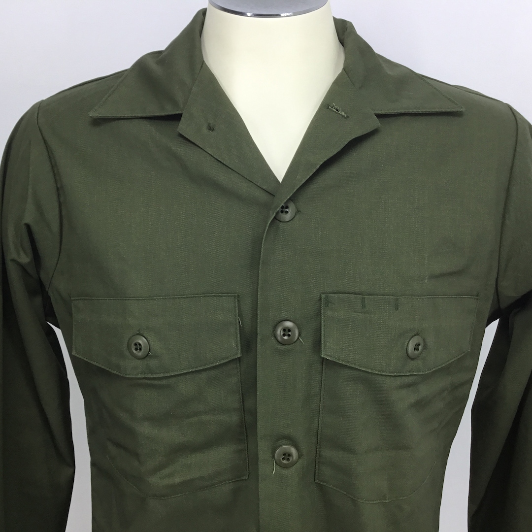 1987 Sz 15.5 X 33 Shirt Utility Dura Press OG-507 Olive Drab Army ...