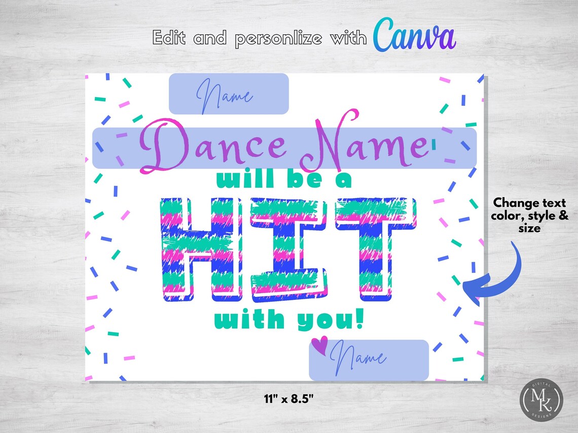 Editable School Dance Proposal OR Answer - PIÑATA , Dance or Date Custom Printables - Etsy