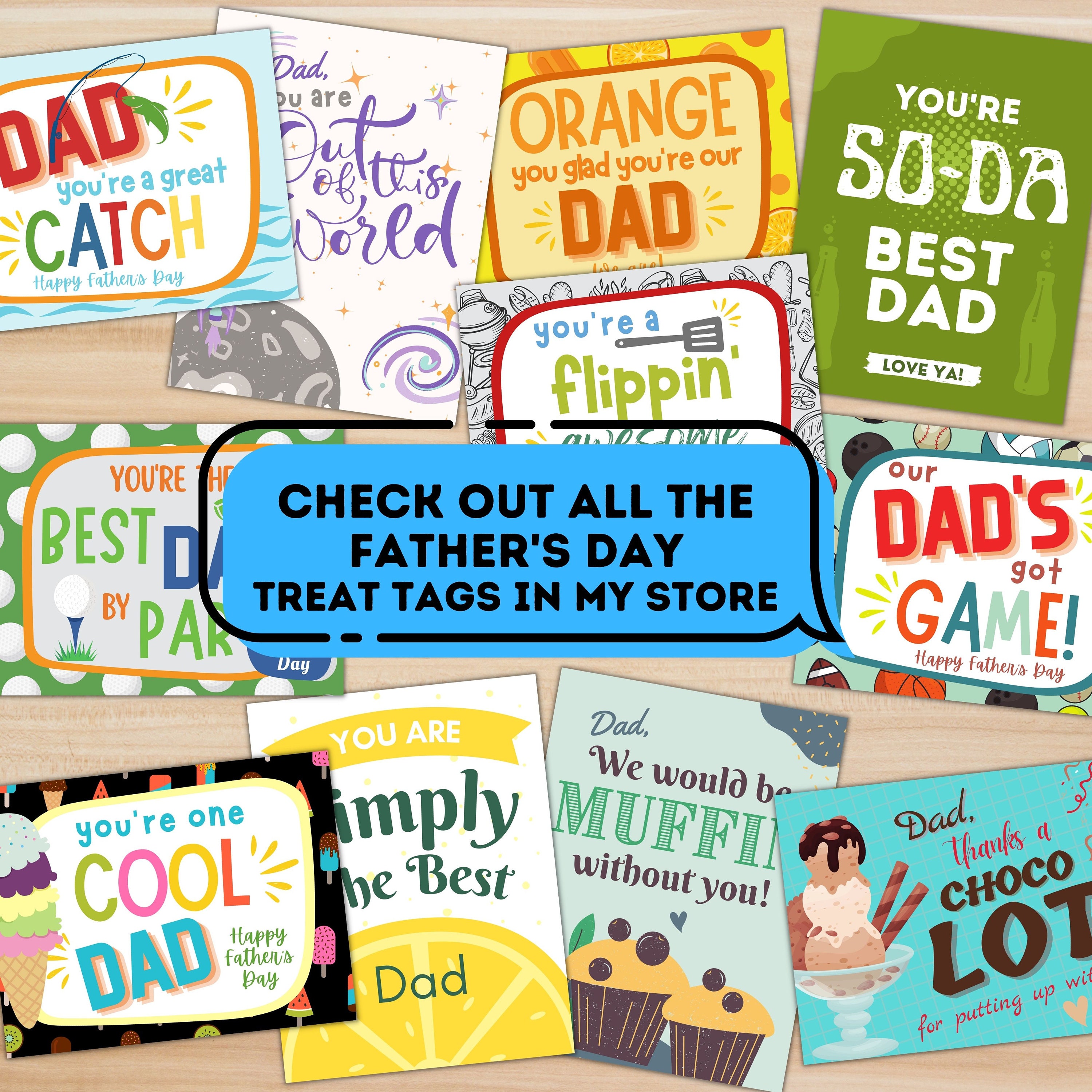 Dad You're a Great Catch card Father's Day Gift Tag | Etsy