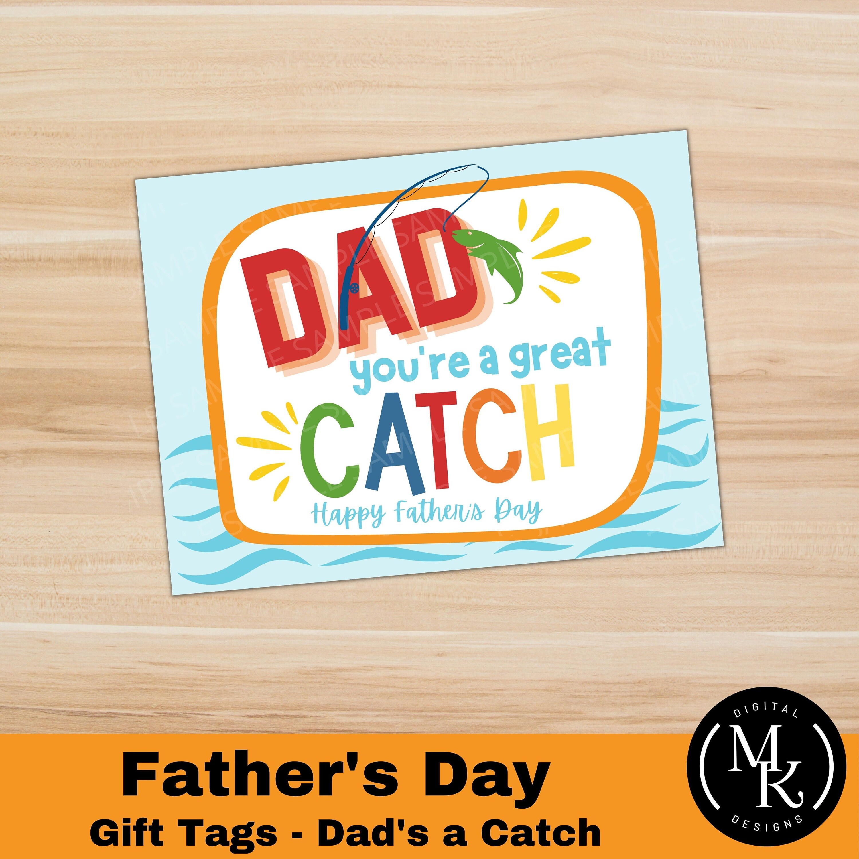 Dad You're a Great Catch card Father's Day Gift Tag | Etsy