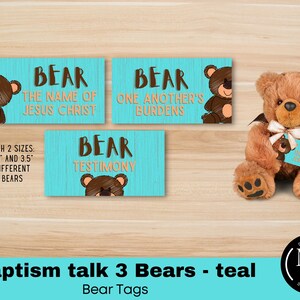Baptism 3 Bears | LDS Baptism Talk & Printables Teal - Etsy