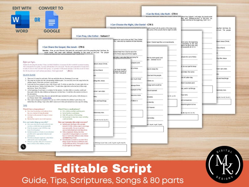 LDS Primary Presentation Script Bundle – 2026 the Old Testament - Come ...