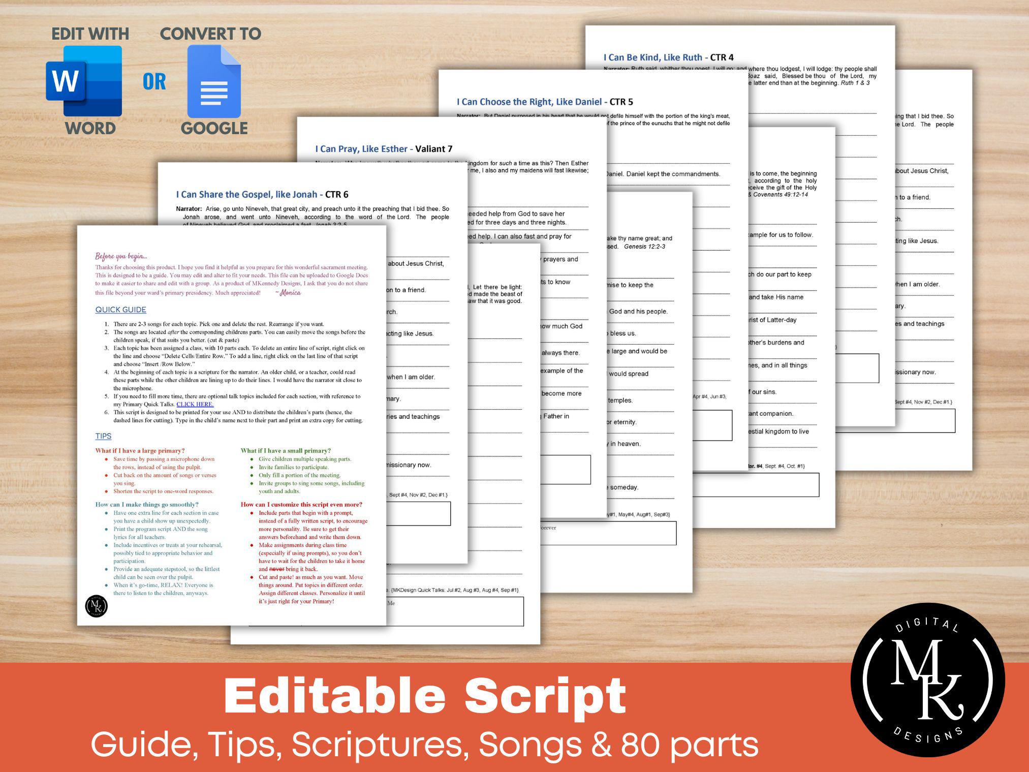 LDS Primary Presentation Script Bundle – 2026 the Old Testament - Come ...
