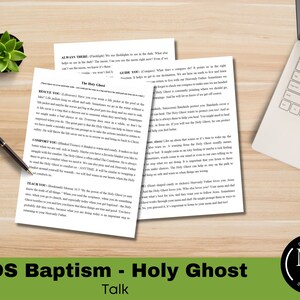 Holy Ghost Talk, Baptism Talk on the Holy Ghost, LDS Baptism Printables ...