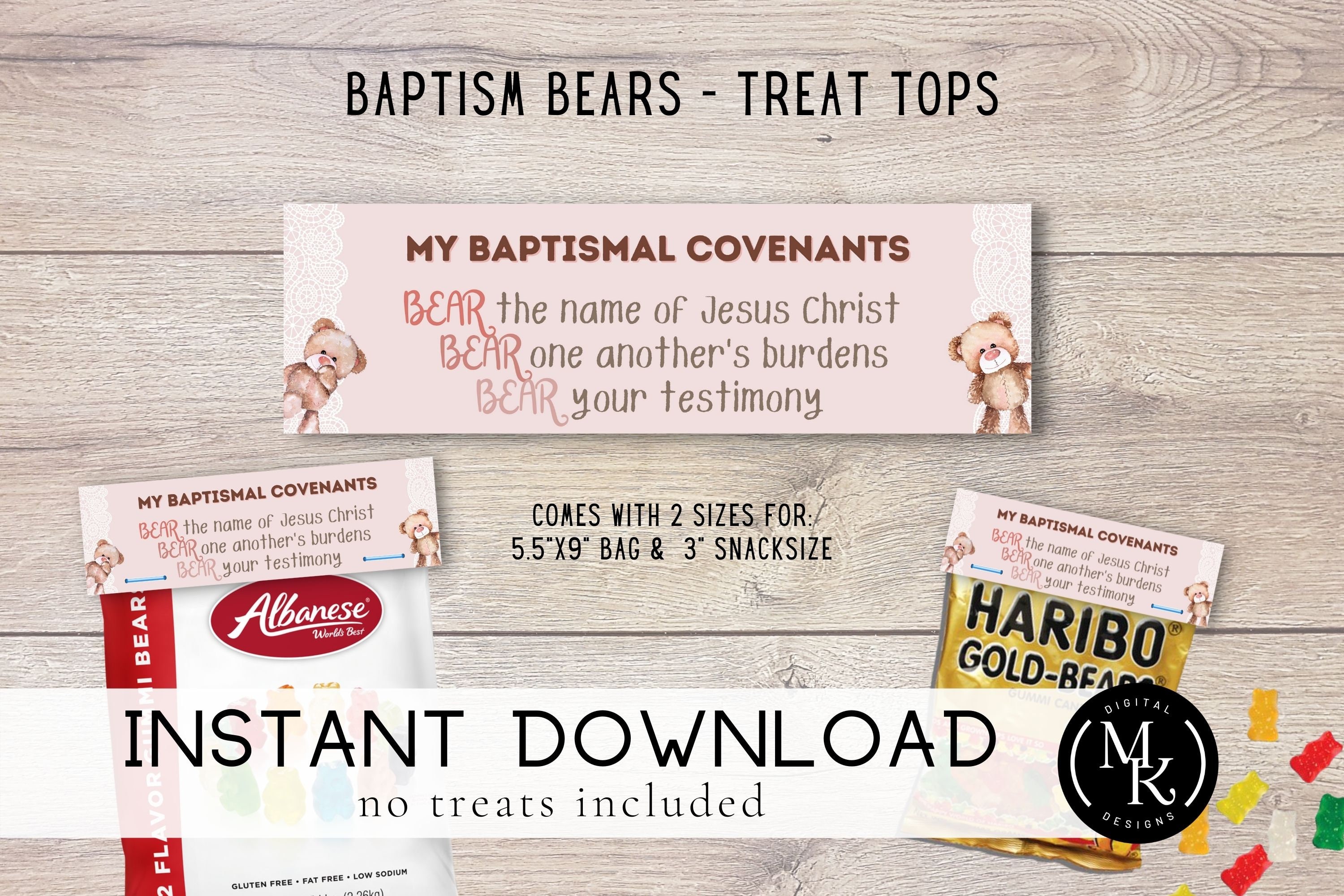Baptism 3 Bears LDS Baptism Talk & Printables Pink - Etsy