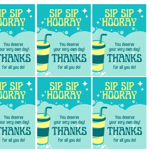 Sip Sip Hooray You Deserve Your Very Own Day Drink Tag - Etsy