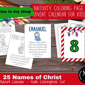 25 Names of Christ Advent Calendar - Red Pine Set, Christmas Countdown ...