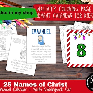 25 Names of Christ Advent Calendar - Gold Cotton Set, Christmas ...