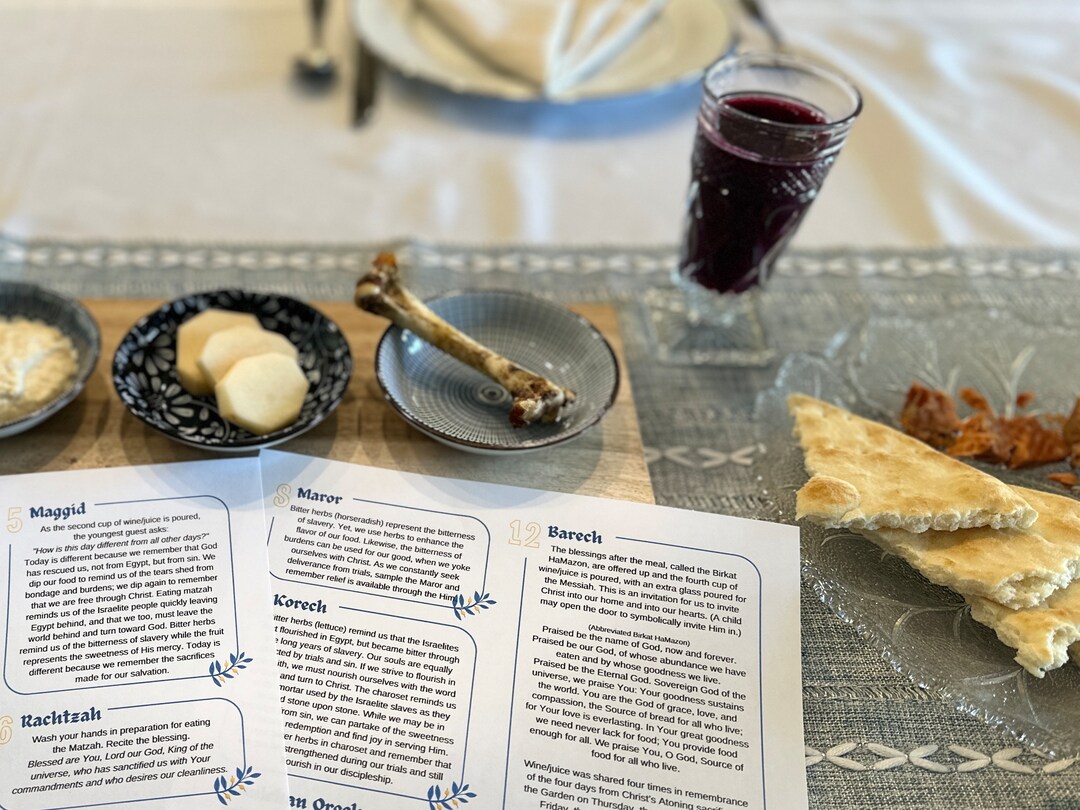 Simplified Christian Seder Haggadah Script, the Last Supper, Passover Easter, Biblical Feast ...
