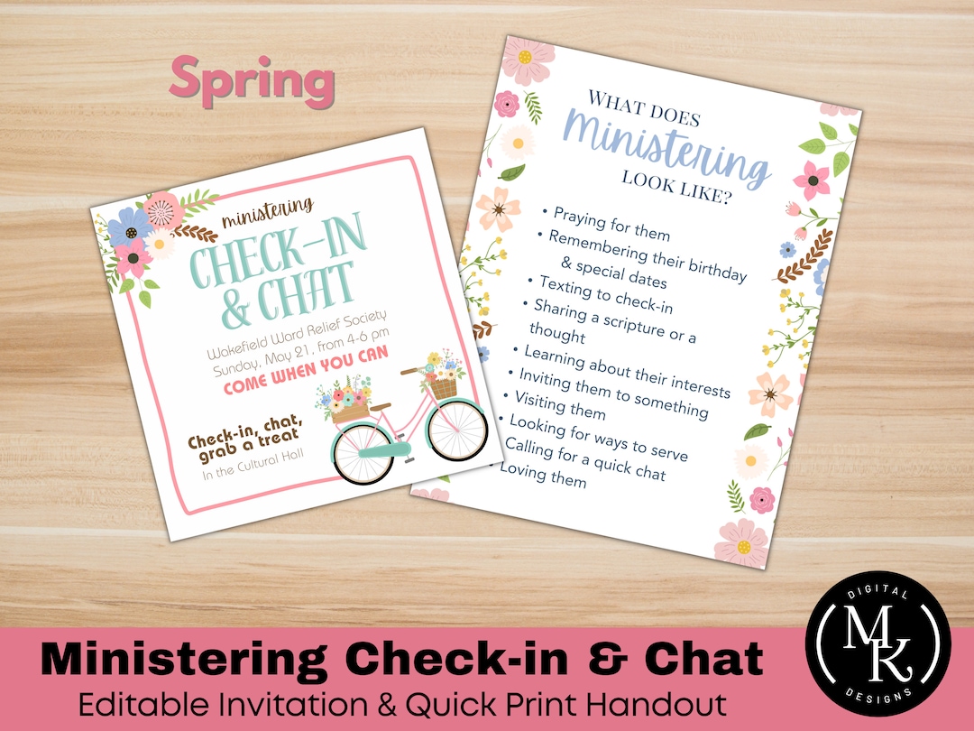Ministering Interview Invitation and Handout- Spring, Flower - LDS ...