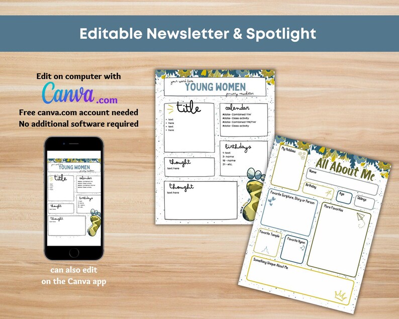 LDS Young Women Bulletin Board Printables, 2026 Walk With Me Digital ...