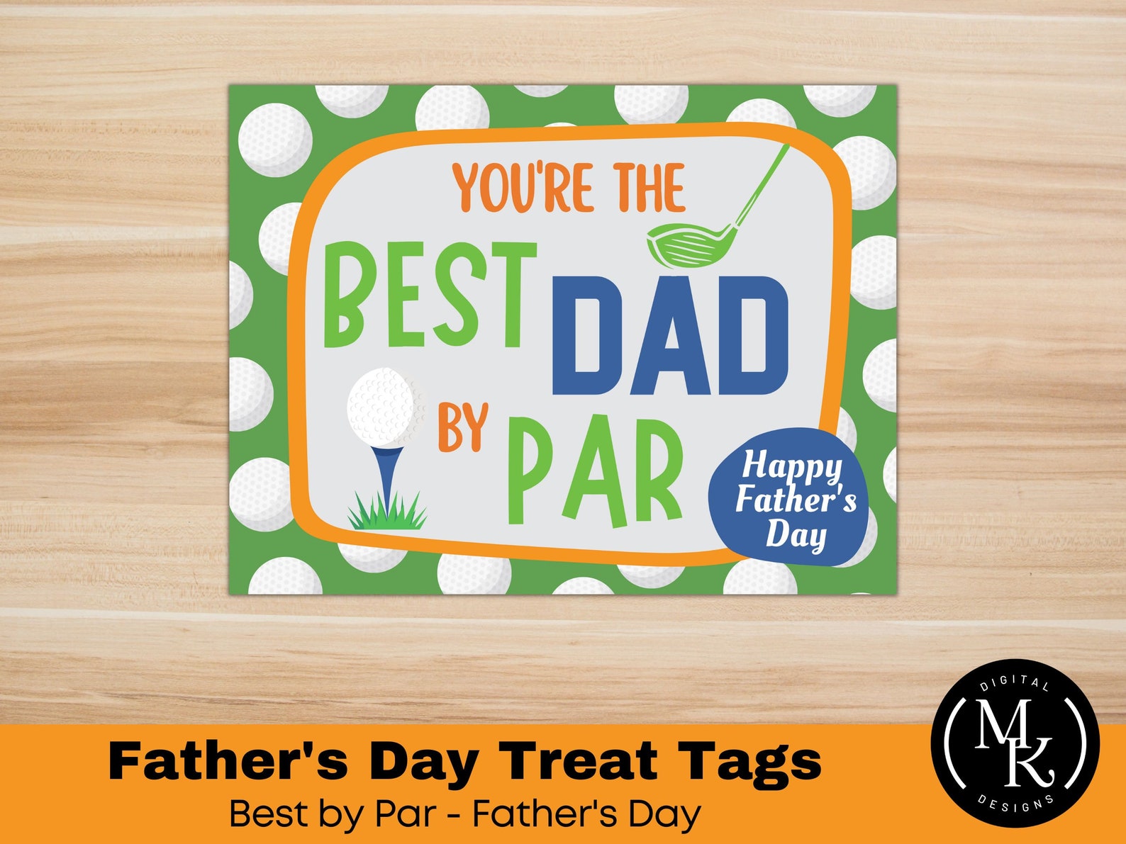 Best Dad by Par Golf Card, Father's Day Gift Tag, Printables - Etsy