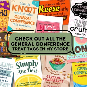 General Conference Treat Tag - BURSTING, LDS Printables - Etsy
