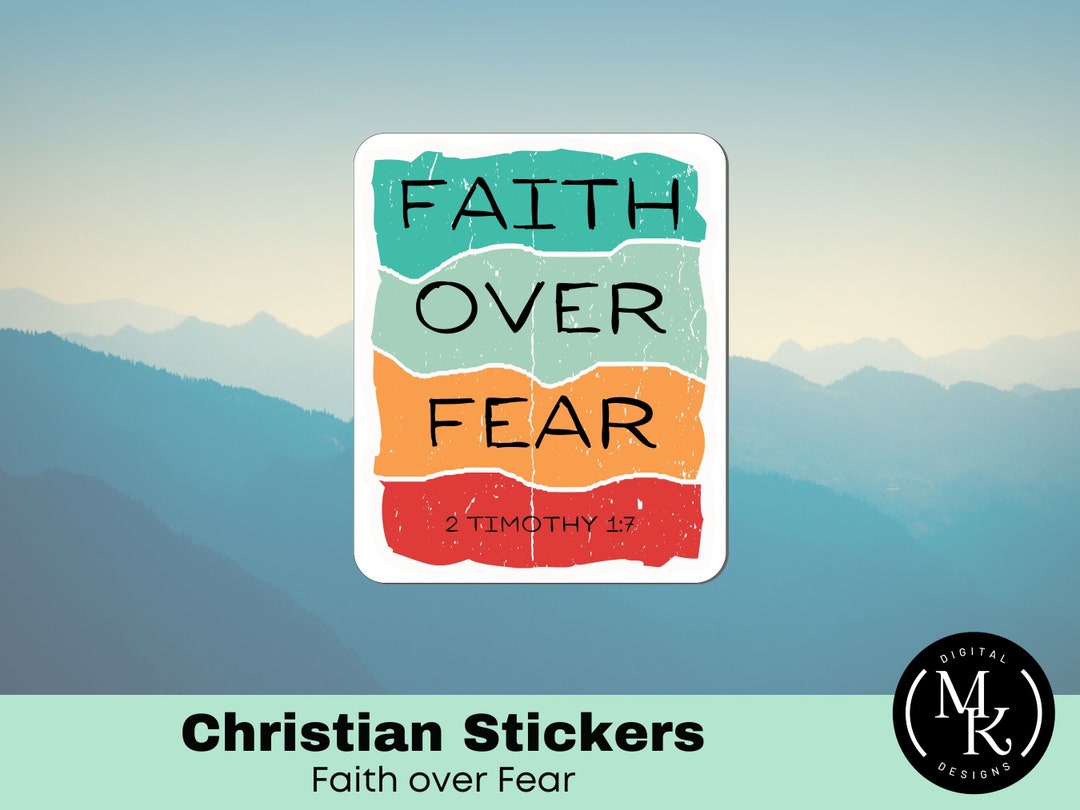 Faith Over Fear Christian Sticker, Bible Verse, Waterproof Vinyl ...