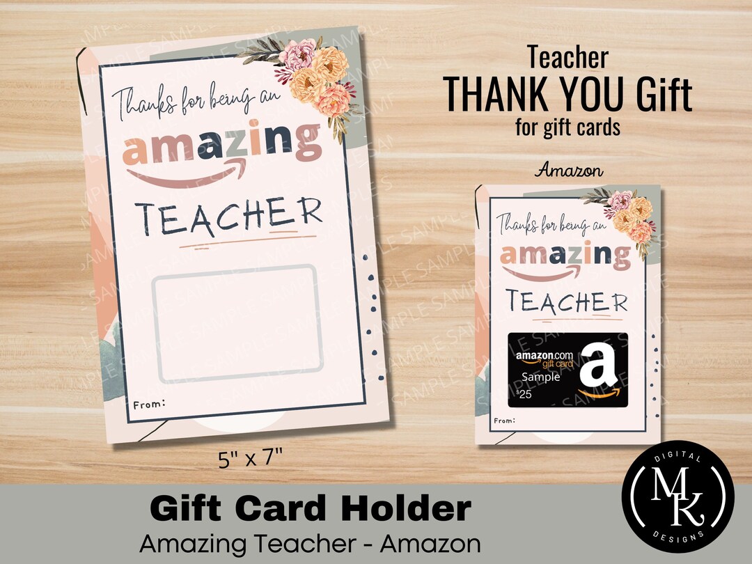 Amazing Teacher Card for Gift Card - Muted, Printable Gift, Teacher ...