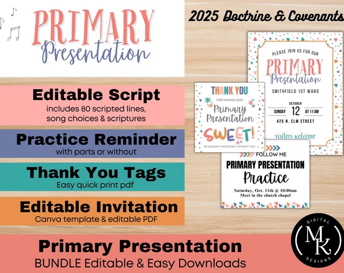 LDS Primary Program Script Completely Customizable 2025 Doctrine ...