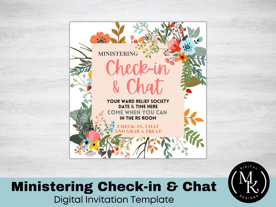 Ministering Interview Invitation, Relief Society Check-in & Chat Invite ...