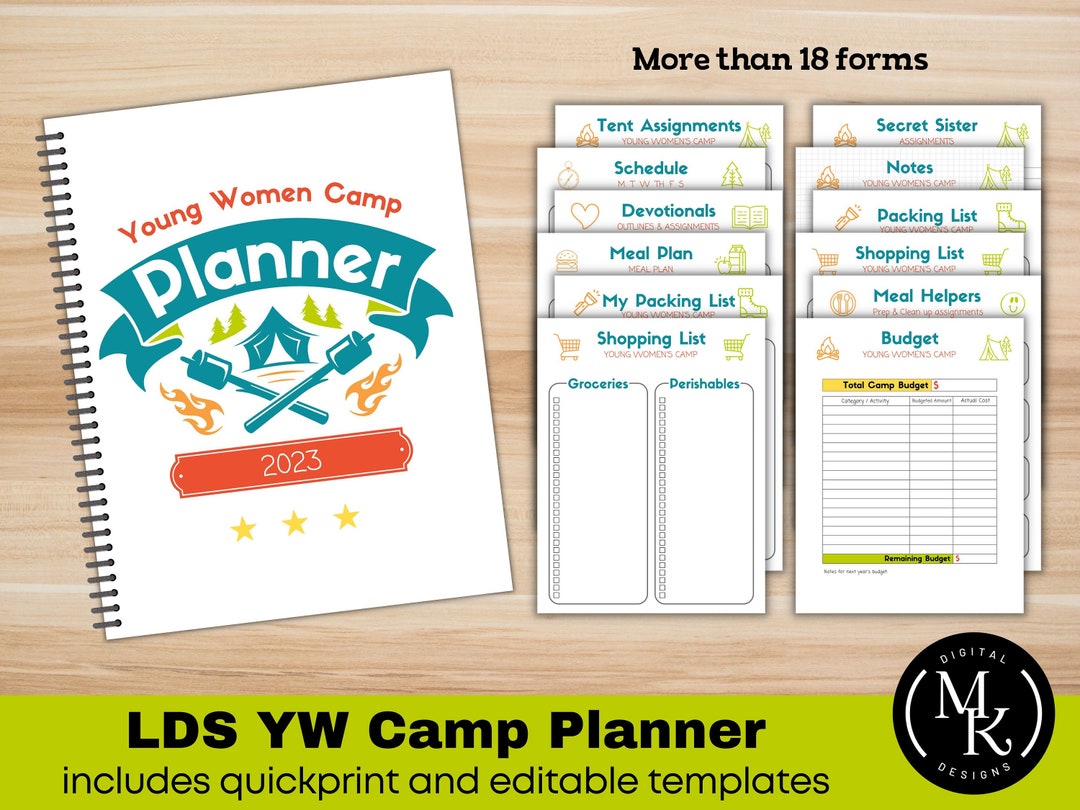 Young Women Girls Camp Planner, Girls Camp Leader Binder, LDS Youth ...