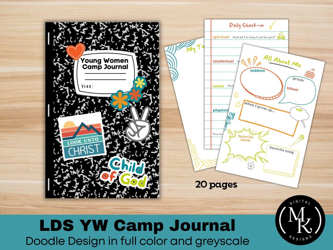 Young Women Girls Camp Journal, Youth Journal, Memory Book, LDS Youth ...