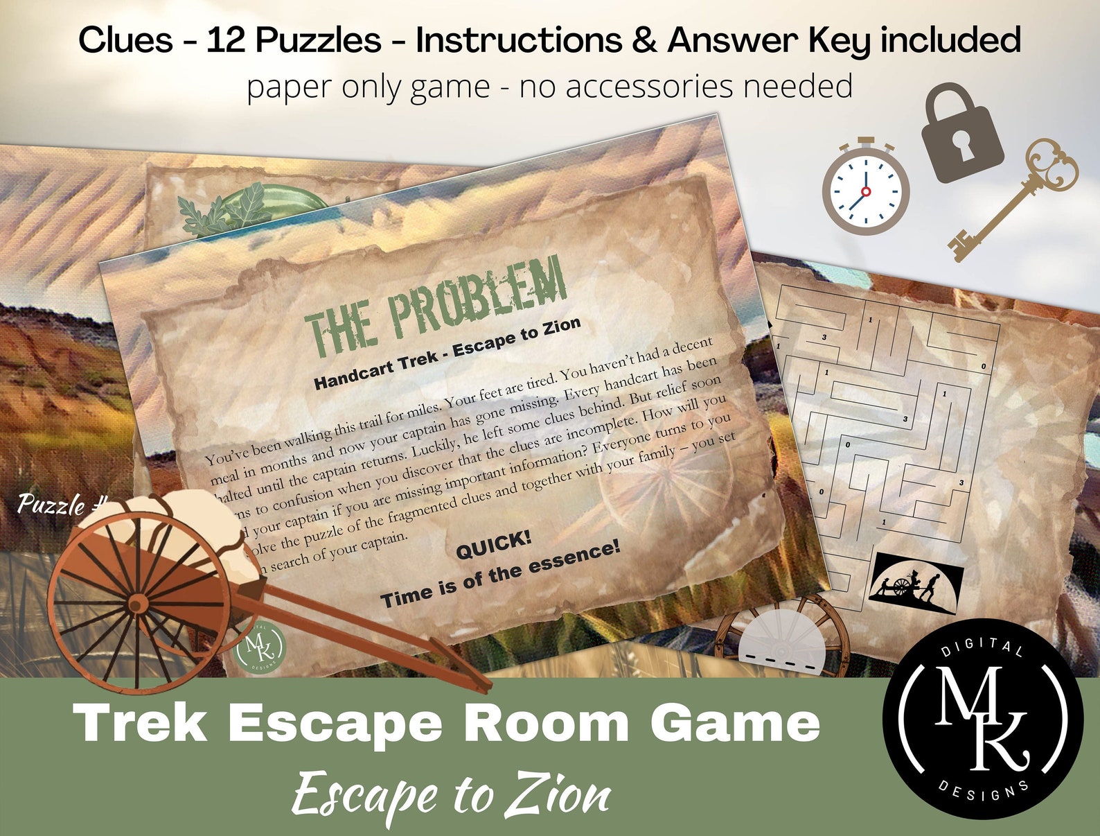 Pioneer Trek Escape Room Game, Escape to Zion, LDS Youth Printables - Etsy