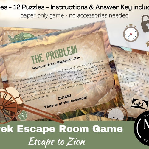 Pioneer Trek Escape Room Game Escape to Zion LDS Youth - Etsy