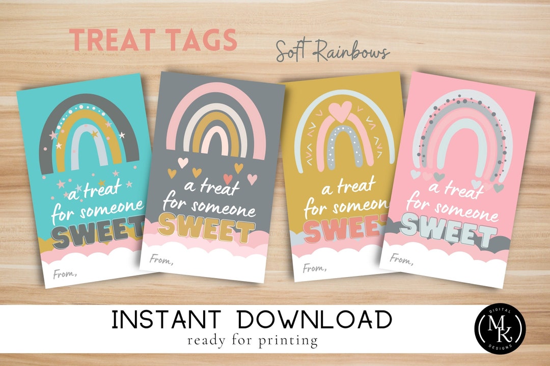 Boho Rainbow Tags | Gift Tags Printables - Etsy