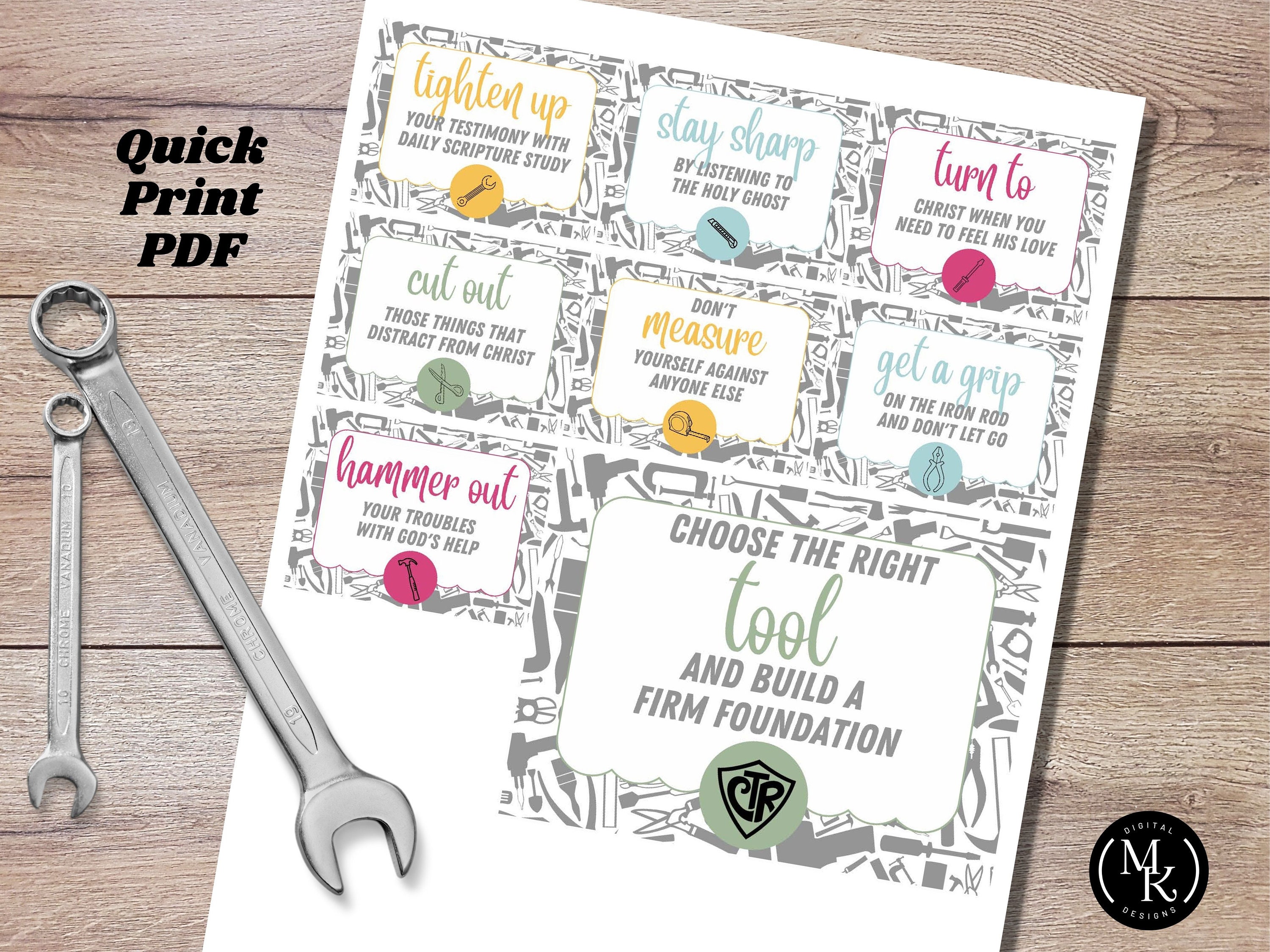 LDS Graduation Gift Toolset Tags Choose the Right Tools LDS - Etsy