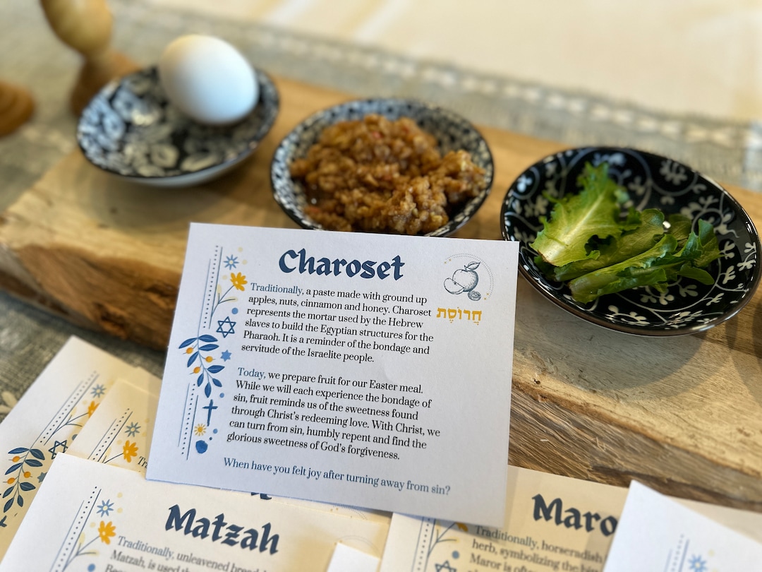 Easter Passover Seder Symbolism Cards, the Last Supper, Christian Seder ...