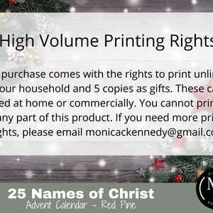25 Names of Christ Advent Calendar - Red Pine Set, Christmas Countdown ...