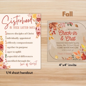 Ministering Interview Invitation and Handout- Fall, Autumn- LDS Relief ...