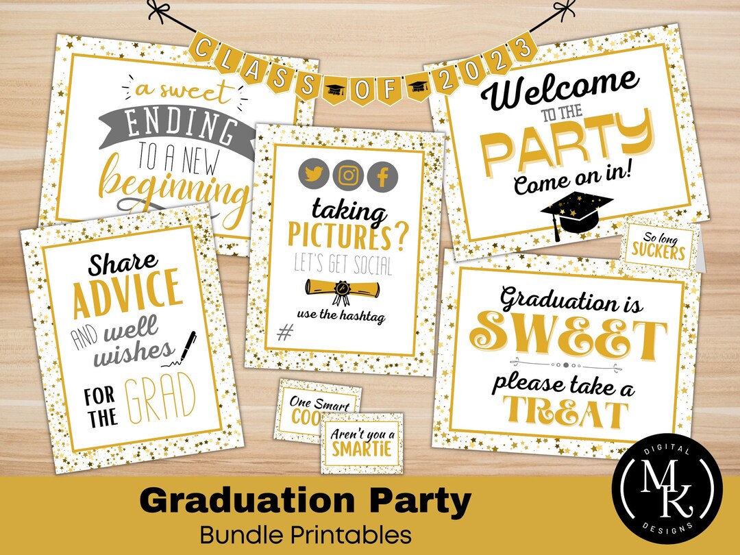 Graduation Party Pack, Print Bundle, Graduation Treat Tags, Banners ...