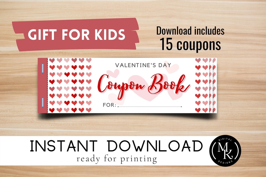 Valentine Coupon Book for Kids | Valentine's Day Gift for Kids - Etsy