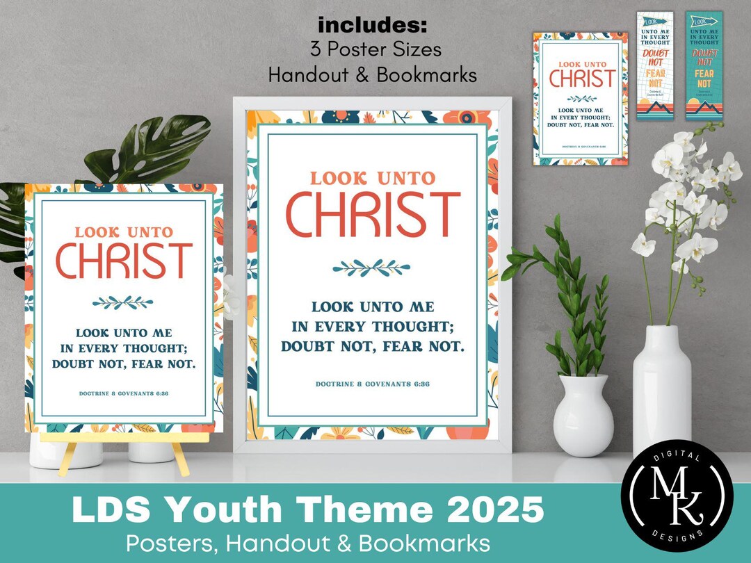 2025 LDS Youth Theme, Scripture Poster, Prints, Handout & Bookmarks ...