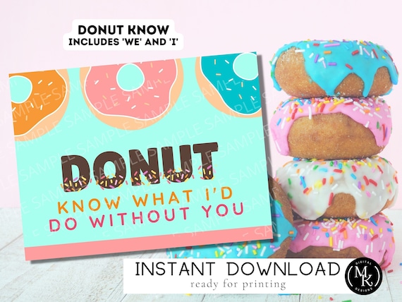 DONUT Know What We'd Do Without You Donut Tag Teacher | Etsy