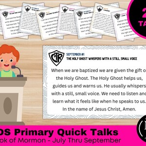 LDS Primary Children Talks July Through Sept, 2024 Book of Mormon, LDS ...