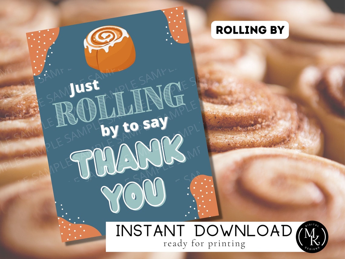 ROLLING by to Say Thank You Cinnamon Rolls Teacher | Etsy