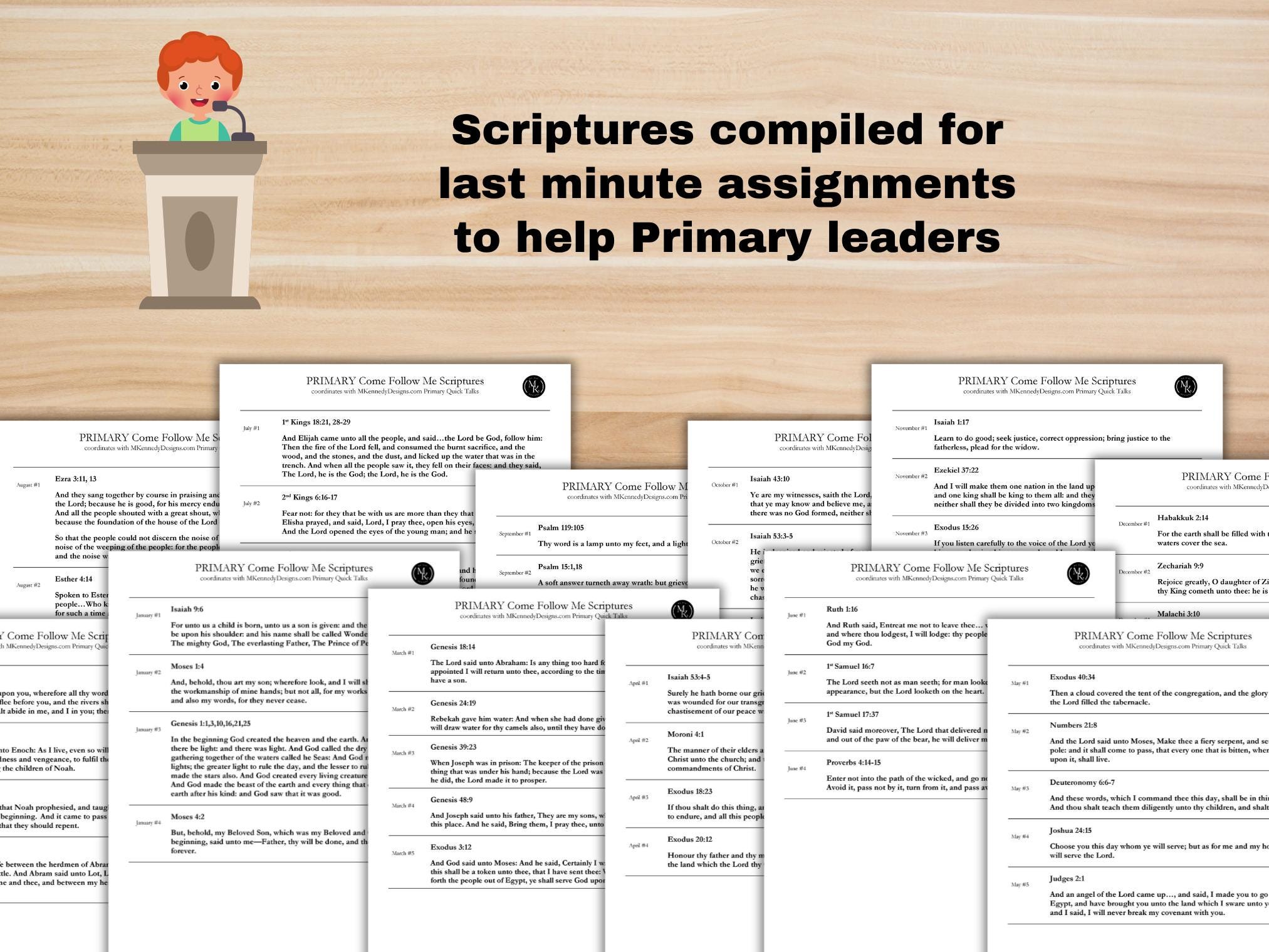 LDS Primary Come Follow Me Scriptures- 12 Months, 2026 Old Testament ...