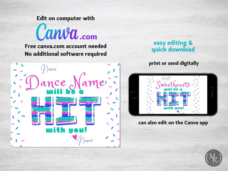 Editable School Dance Proposal OR Answer - PIÑATA , Dance or Date Custom Printables - Etsy