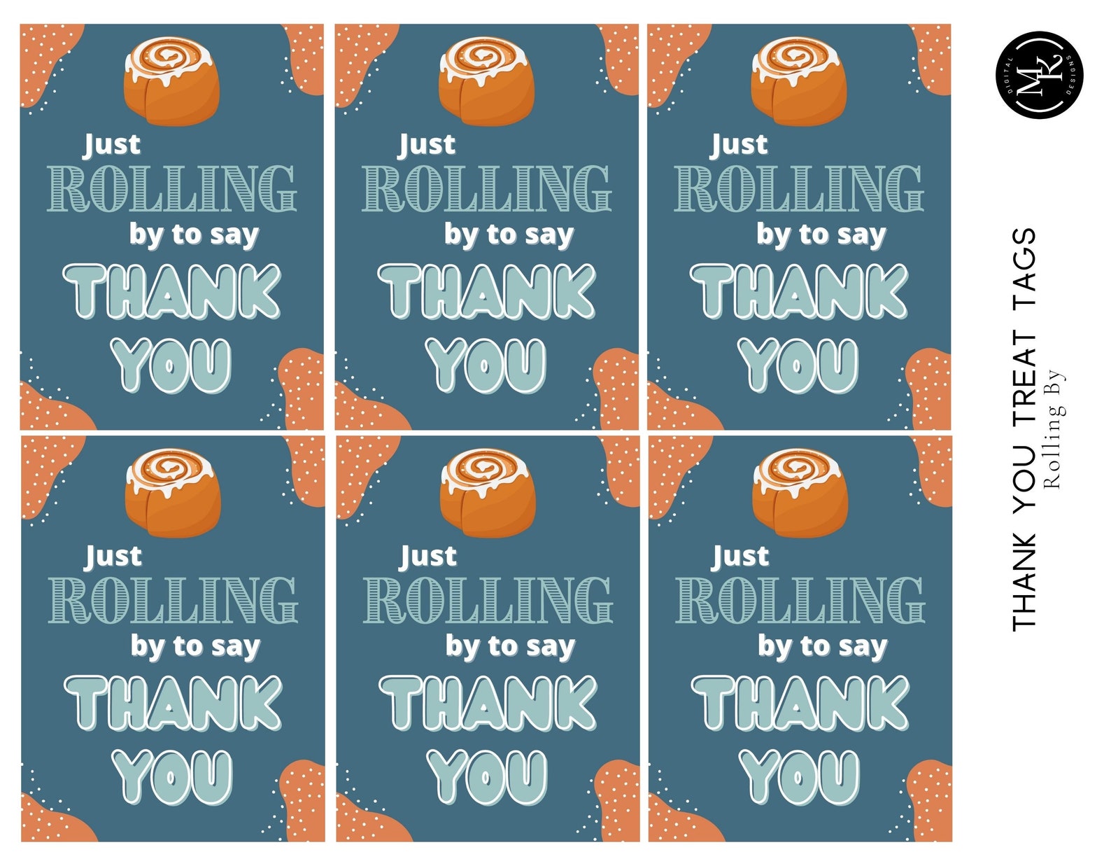 ROLLING by to Say Thank You Cinnamon Rolls Teacher - Etsy