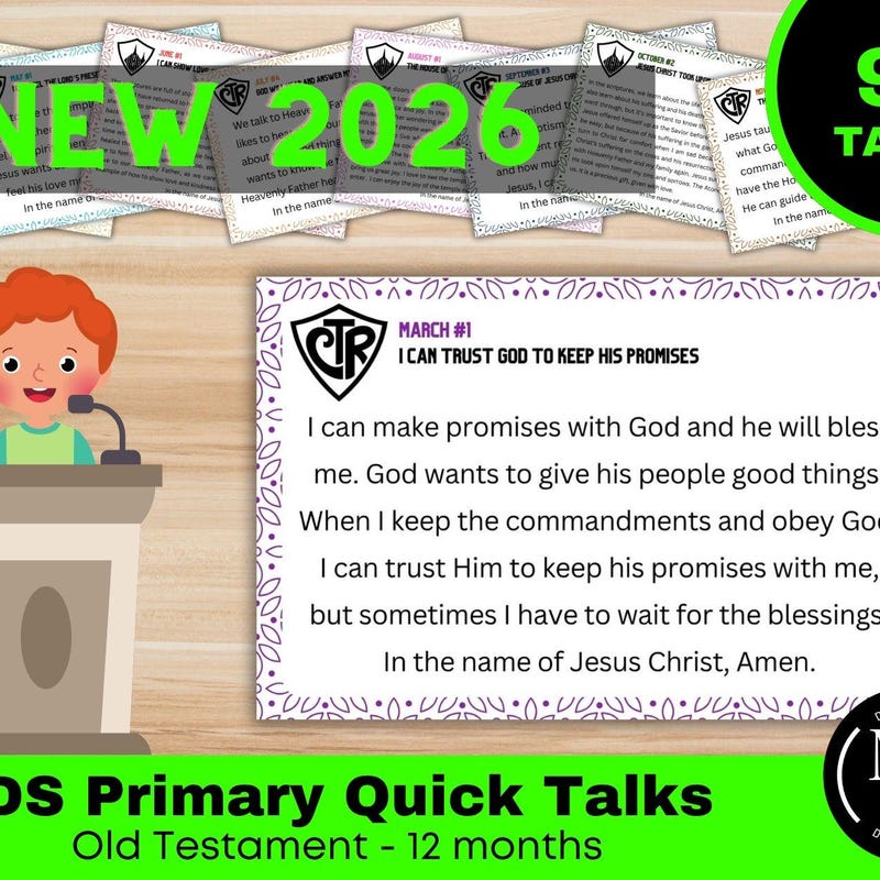 Lds Primary Theme for 2026 - Etsy