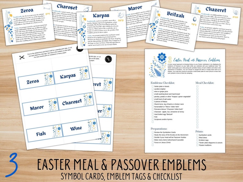 Easter Passover Seder Symbolism Cards, the Last Supper, Christian Seder ...