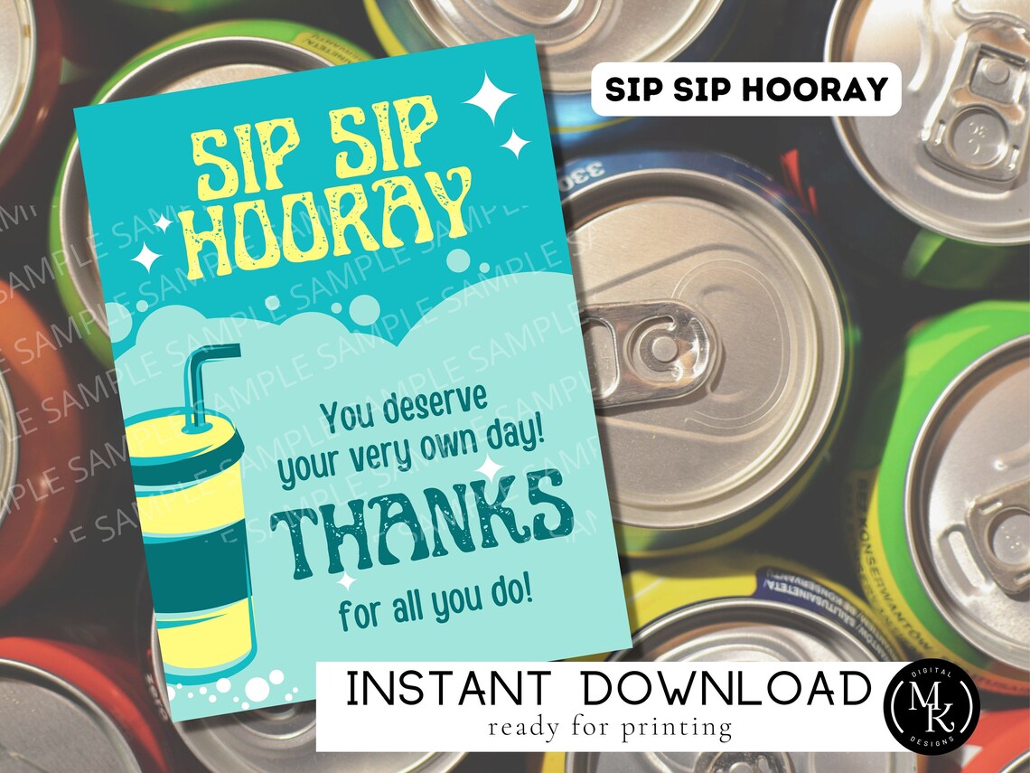 Sip Sip Hooray You Deserve Your Very Own Day Drink Tag - Etsy